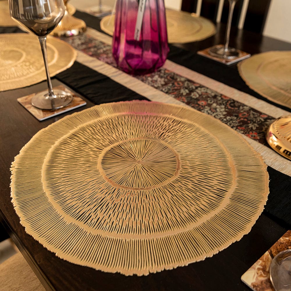 Baroque Golden 3 Rings Round 6 Table Mats Set – EZ Life