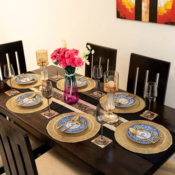 Baroque Golden 3 Rings Round 6 Table Mats Set – EZ Life