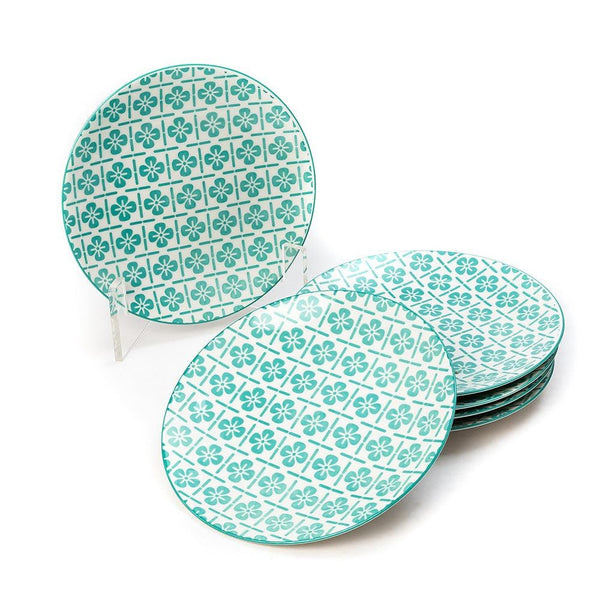 Glazed Green 7.5 Inch Ceramic Plates (Set of 6) – EZ Life