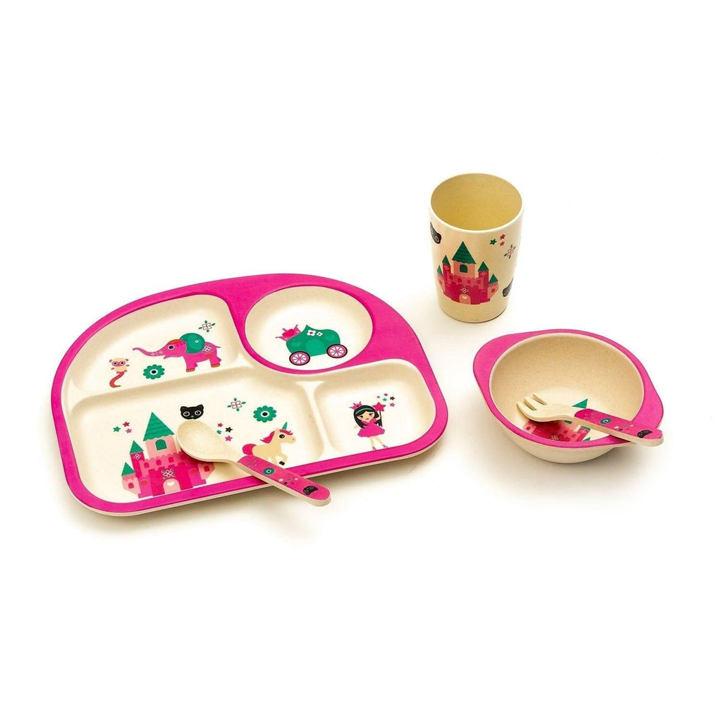 Kids 5 Piece Bamboo Fibre Eco-Friendly Meal Set - Cute Kingdom (Multic ...