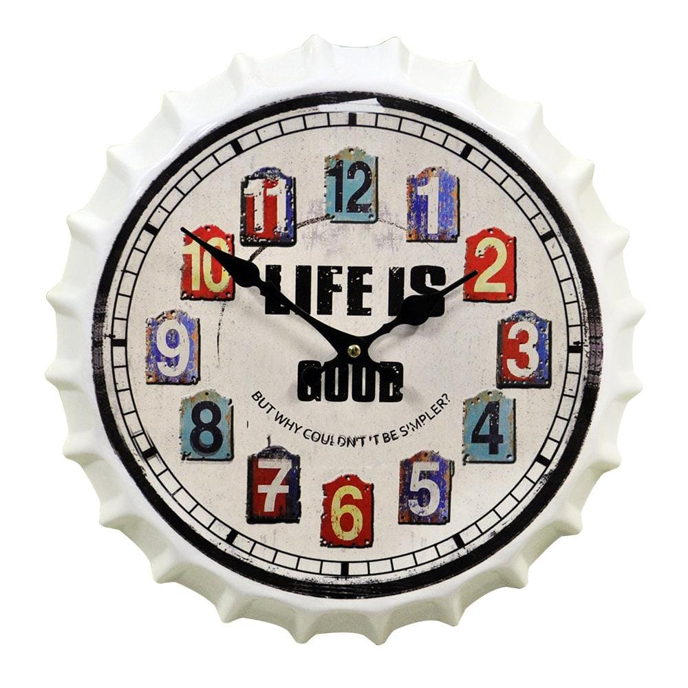 Life is Good - Aluminium Bottle Cap Wall Clock (Multicolor) – EZ Life
